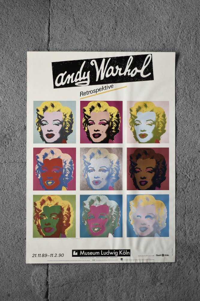 Affiche Originale de l'Exposition Andy Warhol Marilyn Monroe par Ros Nagy-Roden, Museum Ludwig ...