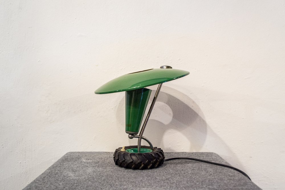 Vintage Italian Aluminum Lacquin and Rubber Lamp, 1960s for sale at Pamono
