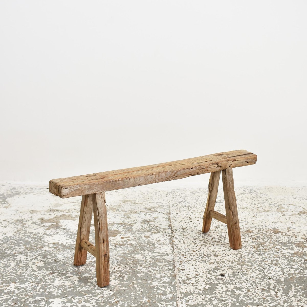 Antique Rustic Elm Pig Bench for sale at Pamono