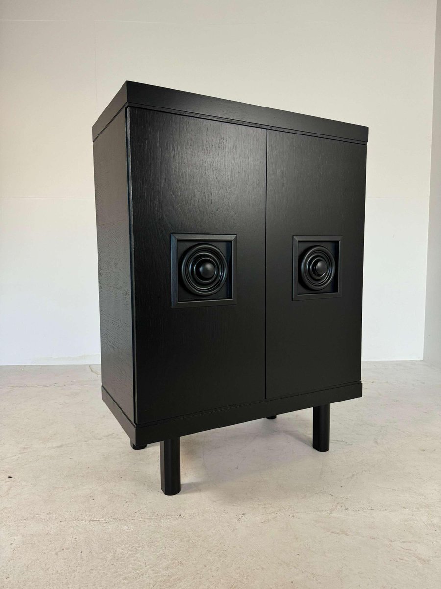 Brutalist Belgian Black Highboard for sale at Pamono