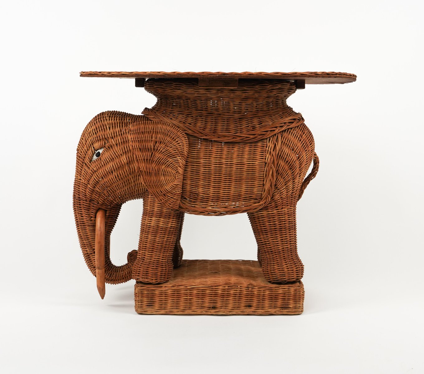 Rattan and Wicker Elephant Coffee Table, 1960s for sale at Pamono