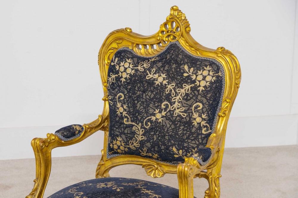 French Rococo Carved Armchairs, 1920s, Set of 2 for sale at Pamono