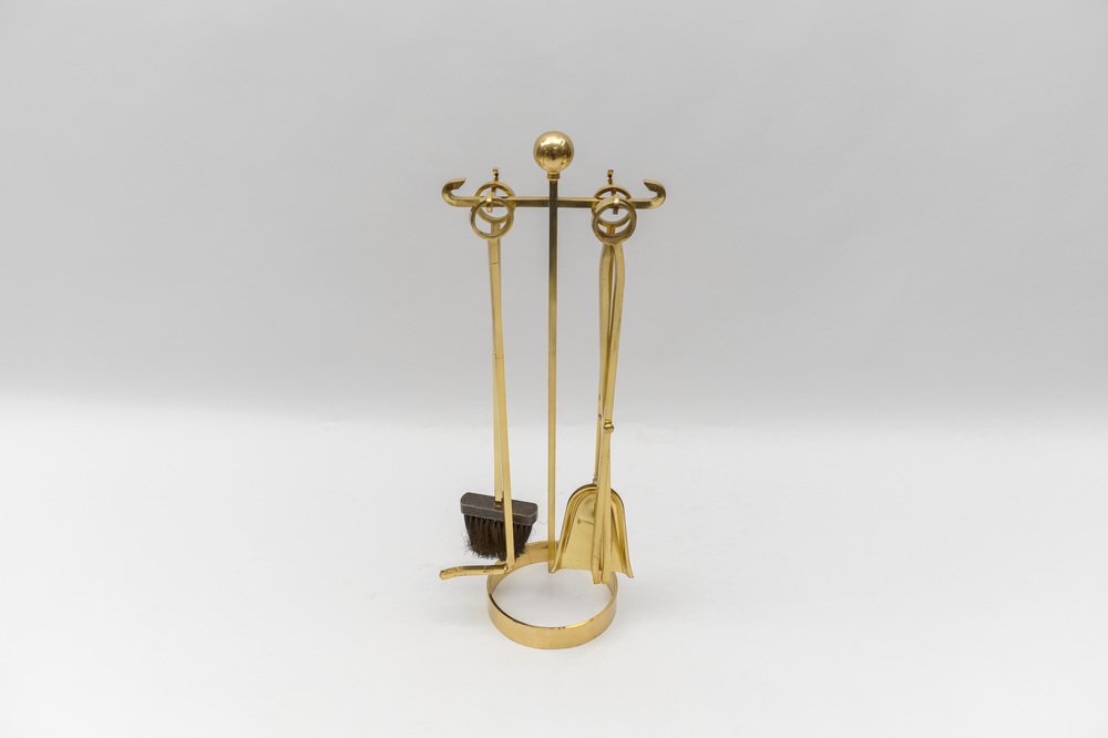 Vintage Arts & Crafts Fire Utensils on Matching Stand, 1960s, Set of 5 ...