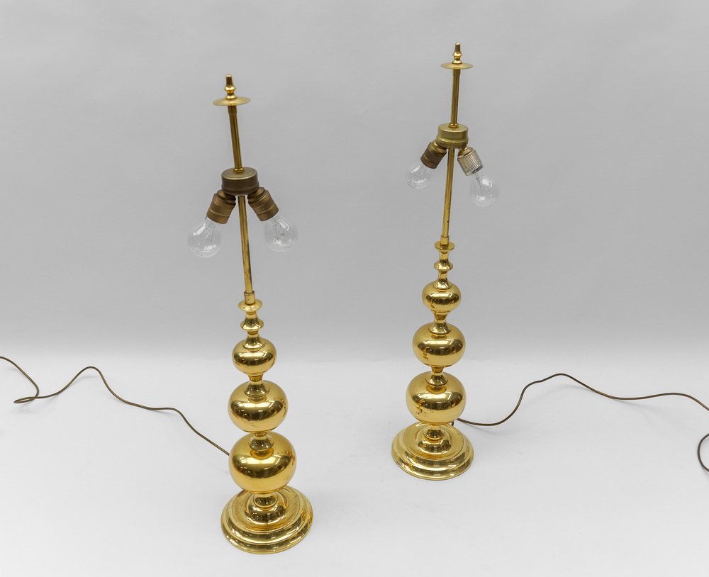 Large Mid-Century Modern Gold Bubble Table Lamp Bases, 1960s, Set of 2 ...