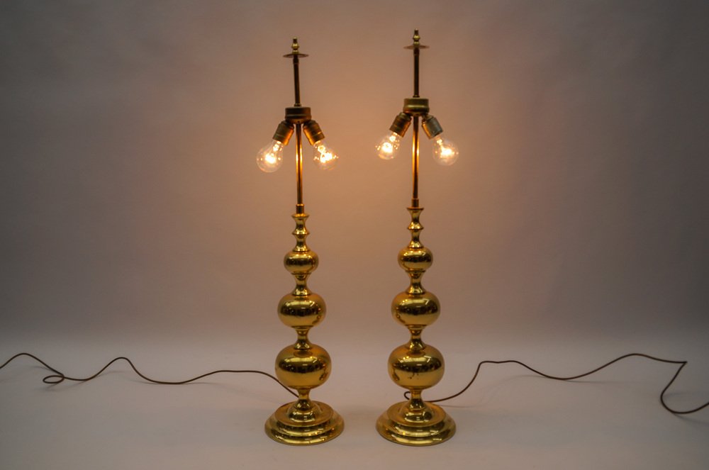 Large Mid-Century Modern Gold Bubble Table Lamp Bases, 1960s, Set of 2 ...