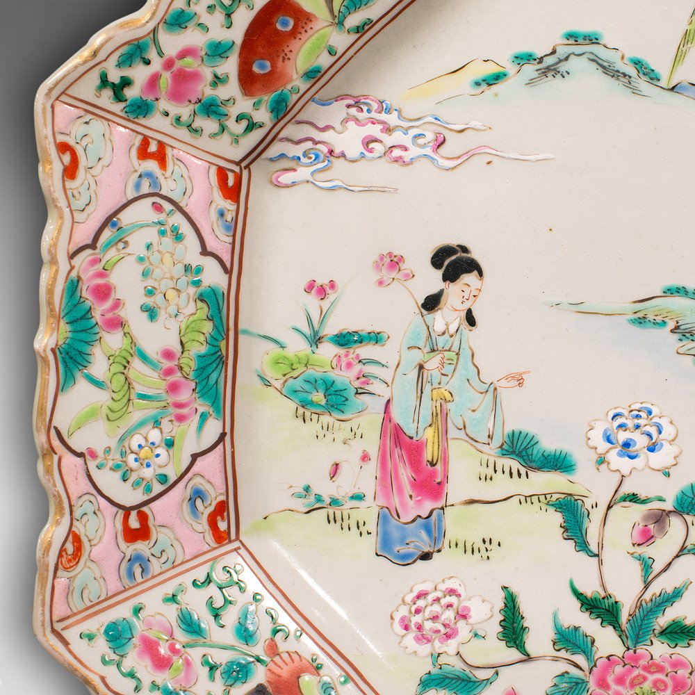 Meiji Era Victorian Ceramic Serving Plate, Japan, 1890s for sale at Pamono