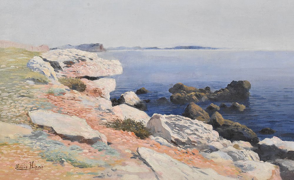 Louis Haas, Seascape, Oil on Canvas, 20th Century, Framed for sale at ...