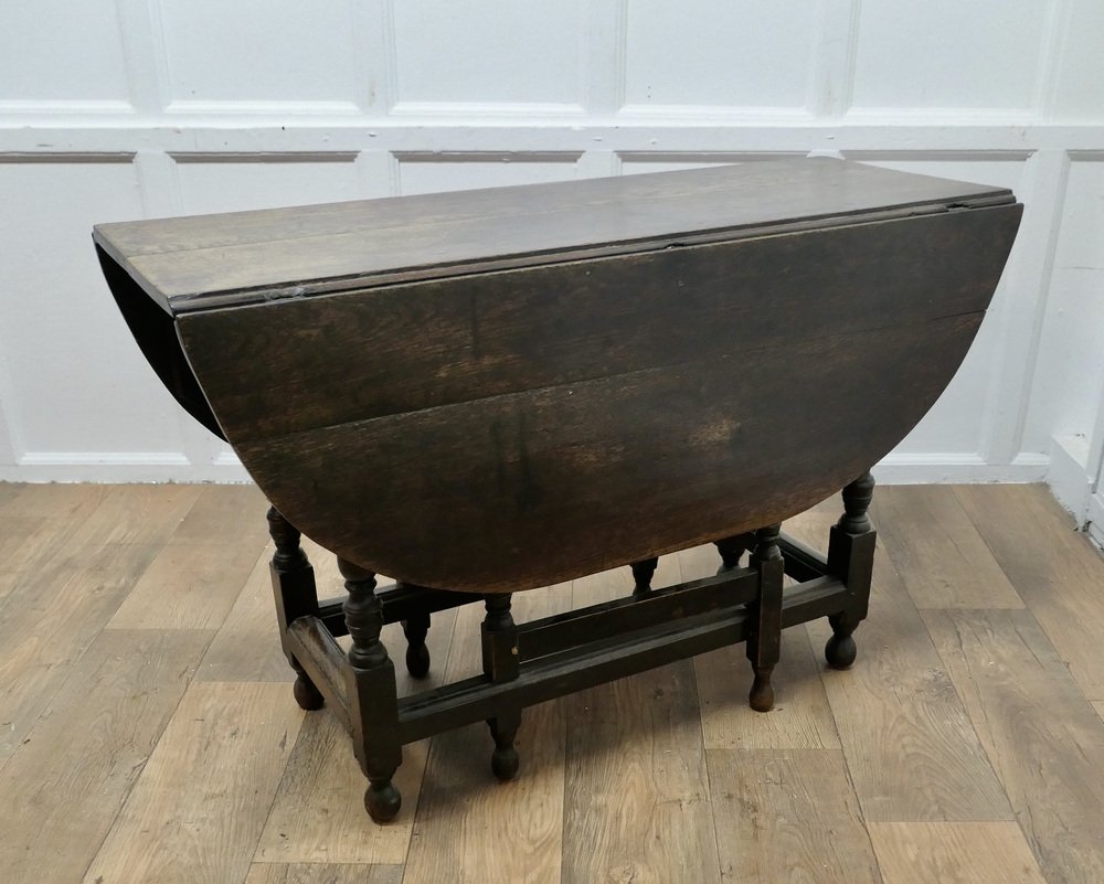 Early 19th Century Oak Gate Leg Dining Table for sale at Pamono