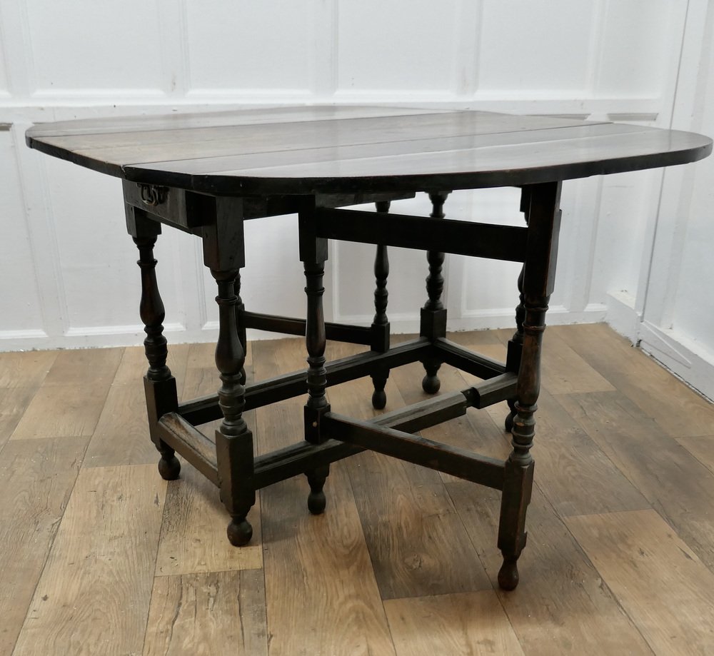 Early 19th Century Oak Gate Leg Dining Table for sale at Pamono
