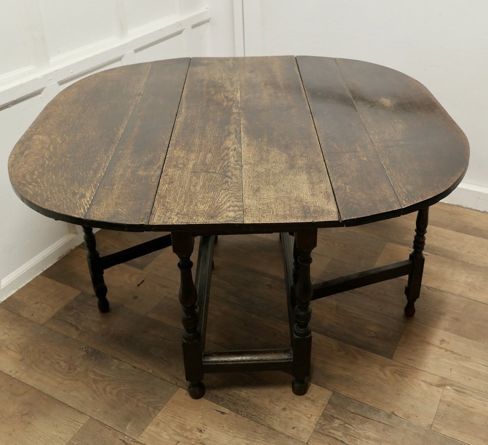 Early 19th Century Oak Gate Leg Dining Table for sale at Pamono