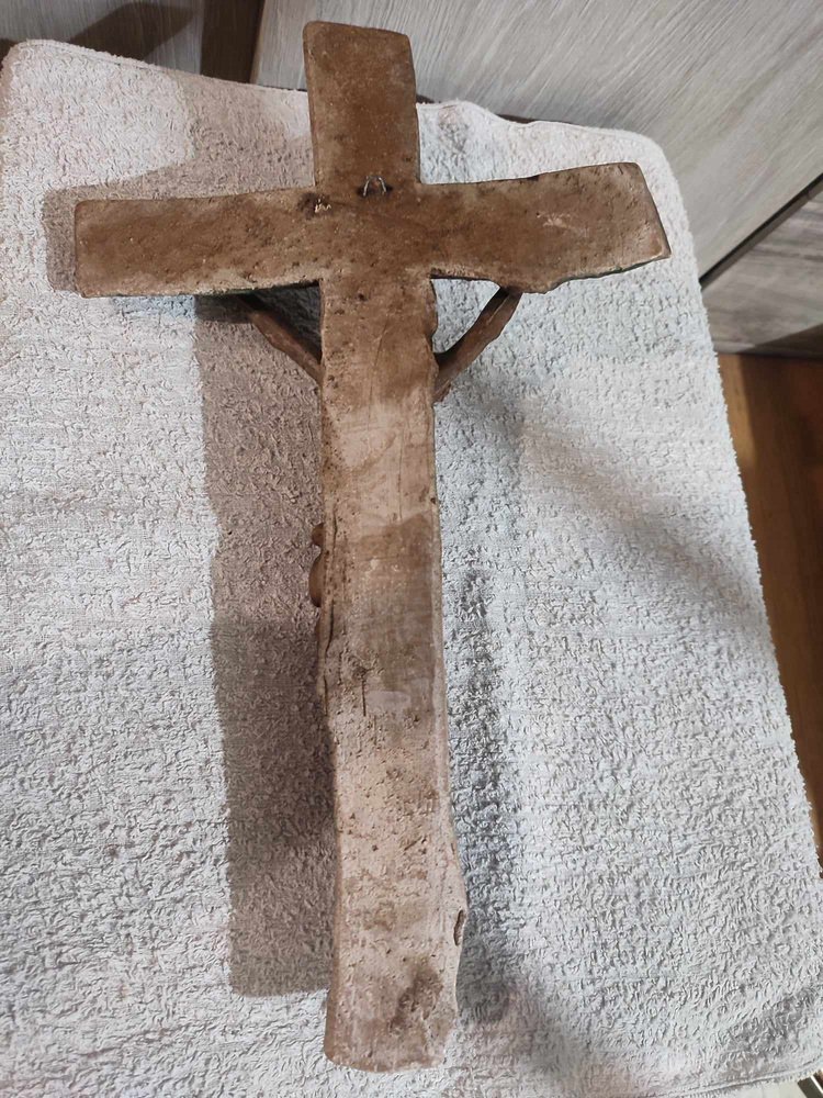 Pre-War Hanging Cross in Plaster, 1920s for sale at Pamono