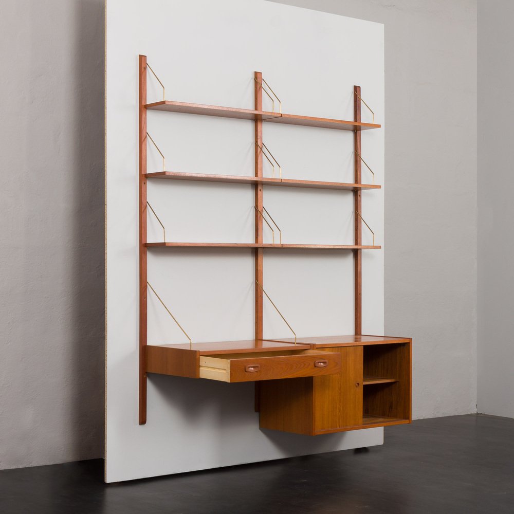 Danish Wall Unit in Teak by Preben Sorensen, 1960s for sale at Pamono