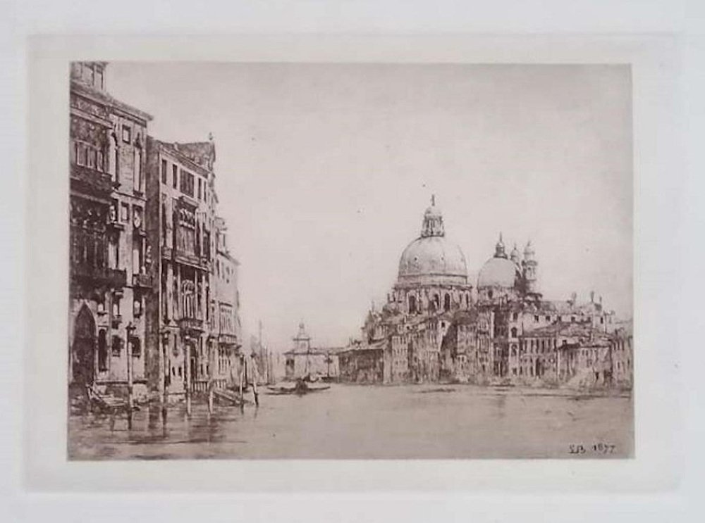 Luca Beltrami, Venice, Canal Grande, Etching, 1877 for sale at Pamono