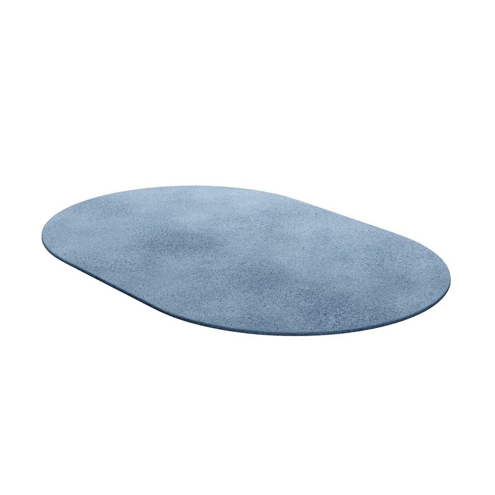 Tapis Oval Grey Blue #13 Modern Minimal Oval Shape Hand-Tufted Rug by ...