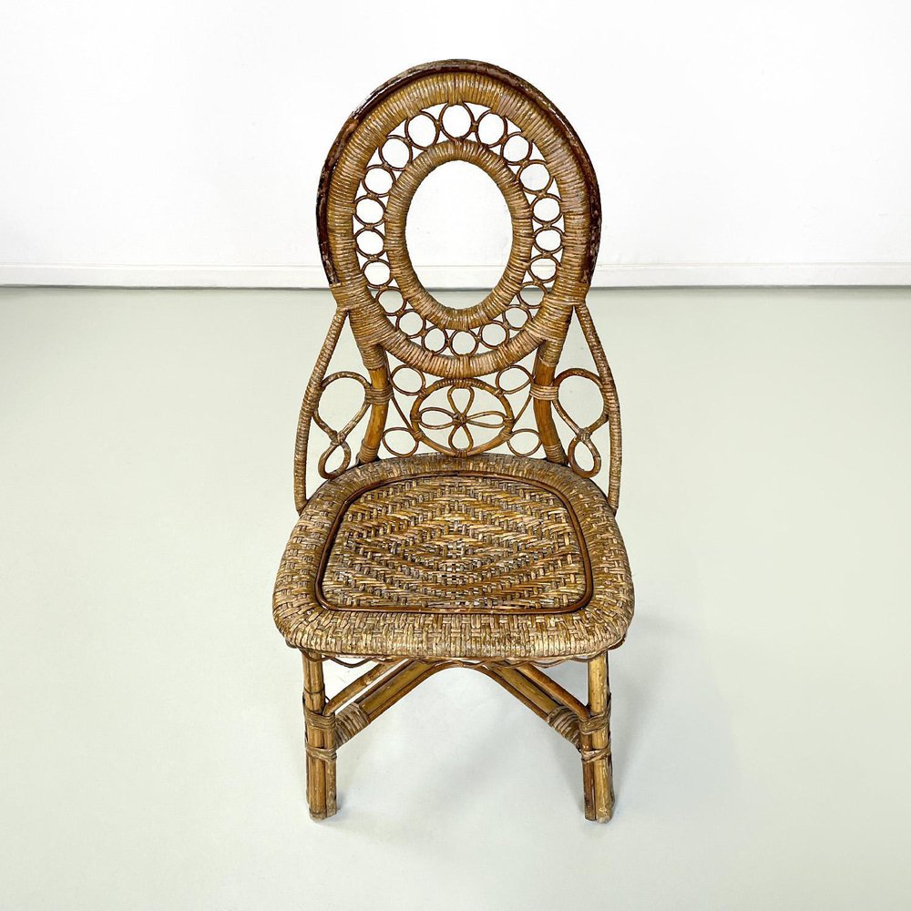 Antique Italian Rattan Chair, 1890s for sale at Pamono