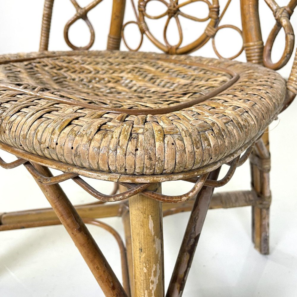 Antique Italian Rattan Chair, 1890s for sale at Pamono