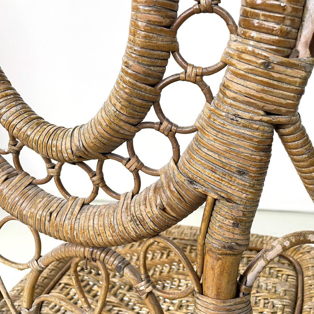 Antique Italian Rattan Chair, 1890s for sale at Pamono