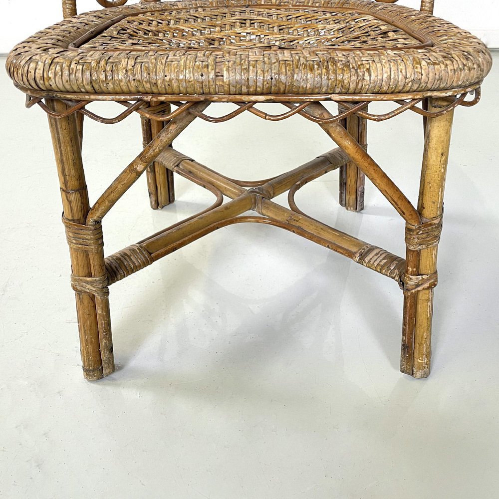 Antique Italian Rattan Chair, 1890s for sale at Pamono