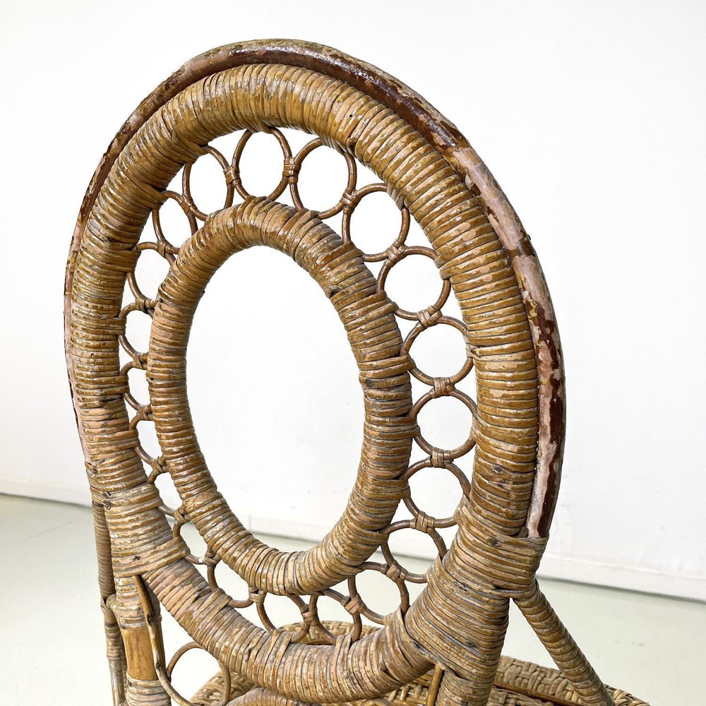 Antique Italian Rattan Chair, 1890s for sale at Pamono