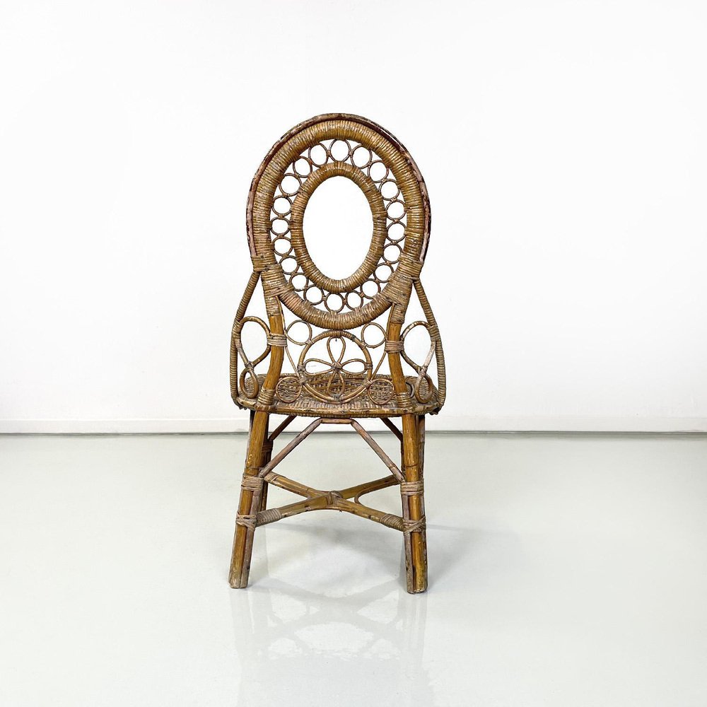 Antique Italian Rattan Chair, 1890s for sale at Pamono