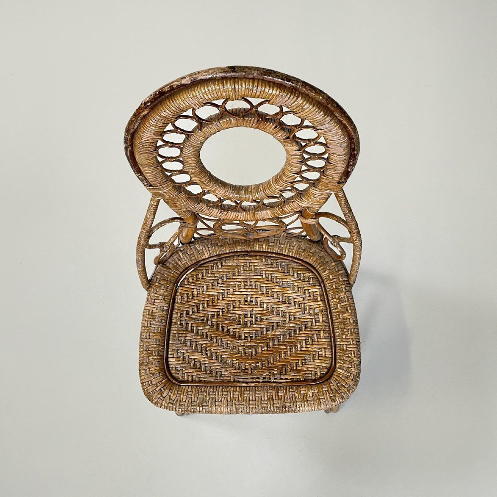 Antique Italian Rattan Chair, 1890s for sale at Pamono