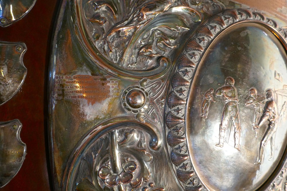 Art Nouveau Sheffield Plate Cricket Trophy Shield by Walker Hall and ...