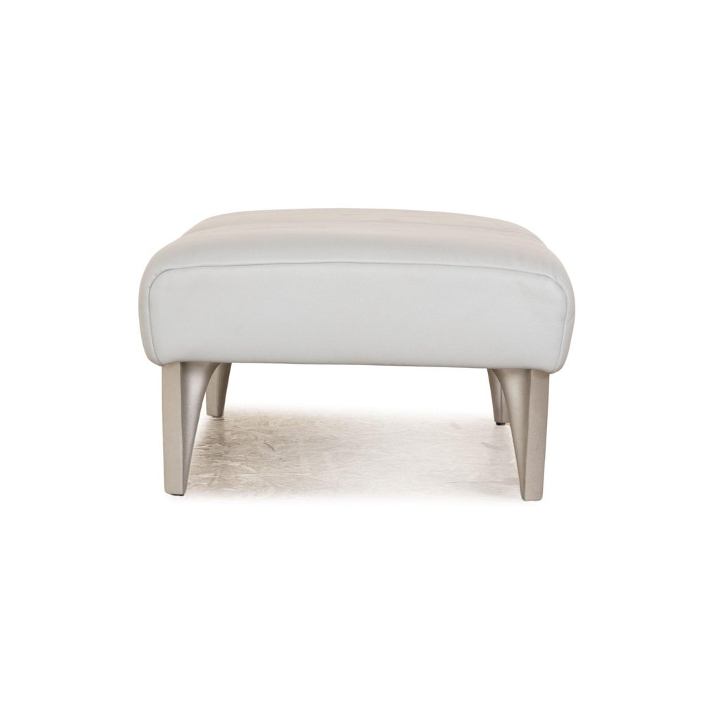 1600 Stool in Ice Blue Leather by Rolf Benz for sale at Pamono