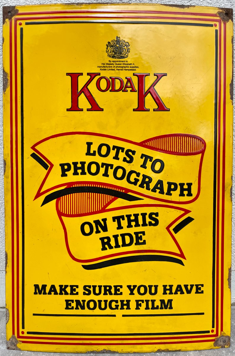 Mid-Century English Kodak Advertising Enamel Sign, 1950s for sale at Pamono