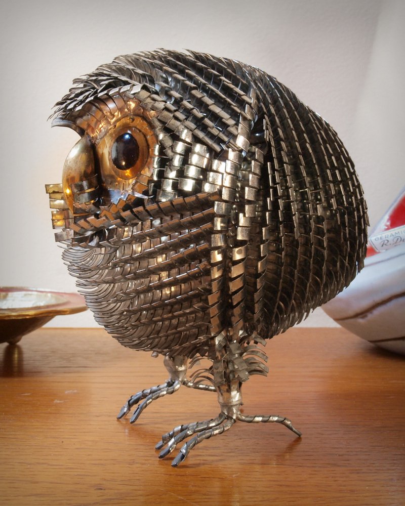Brutalist Metal Owl, 1970s for sale at Pamono