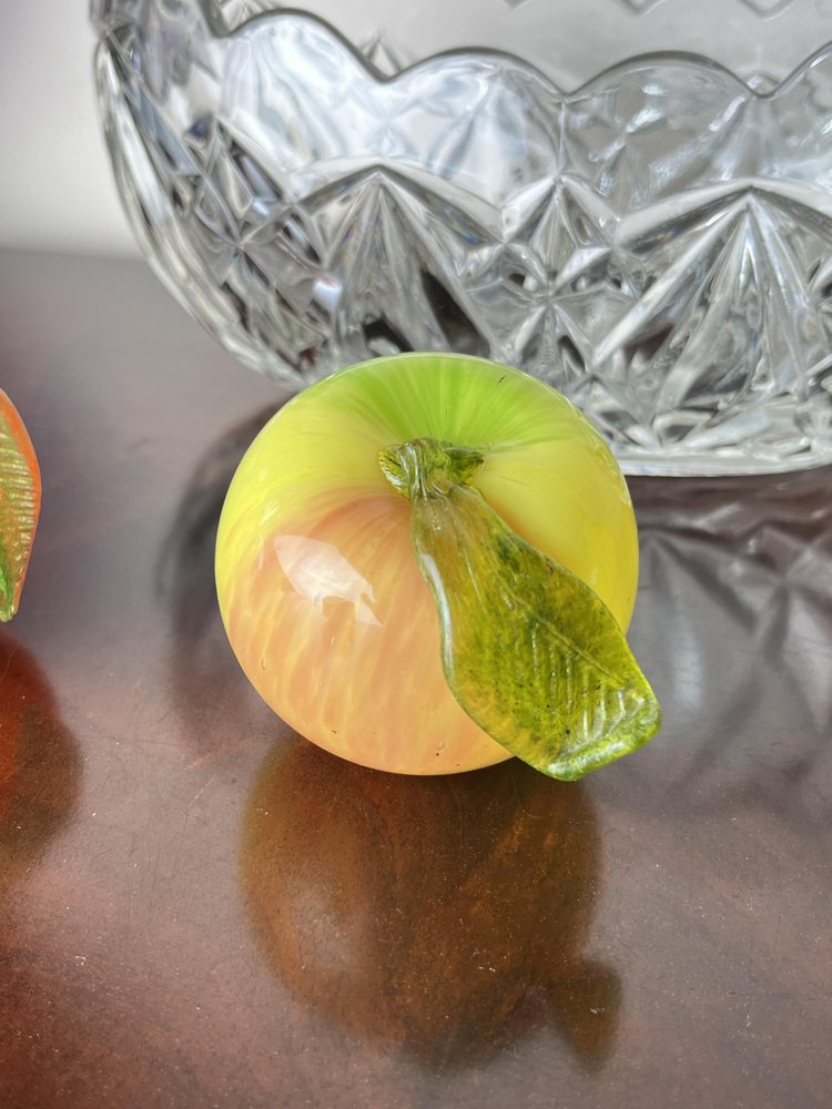 Glass Bowl with Fruits, Italy, 1960s, Set of 5 for sale at Pamono