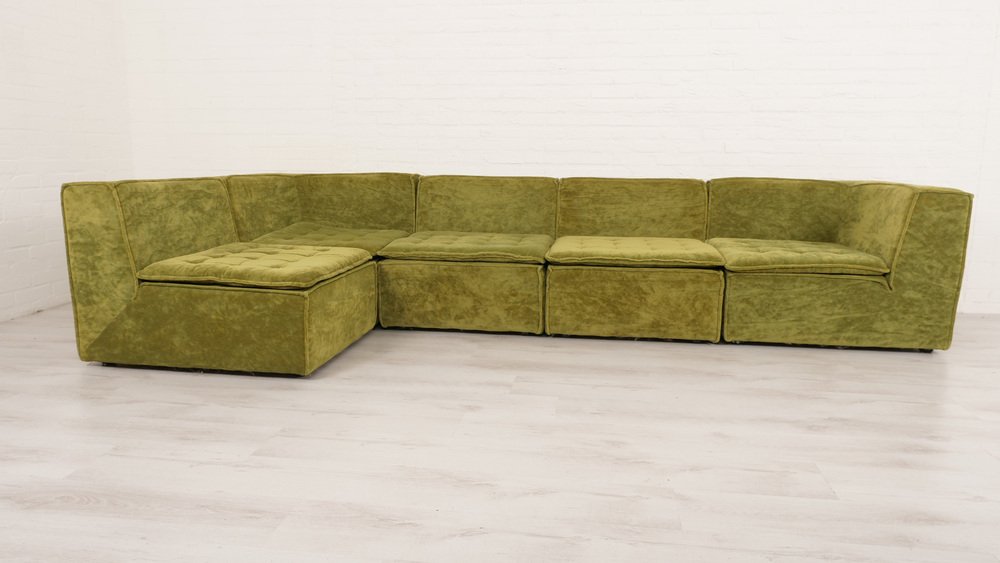 Vintage Modular Sofa in Green, Set of 5 for sale at Pamono
