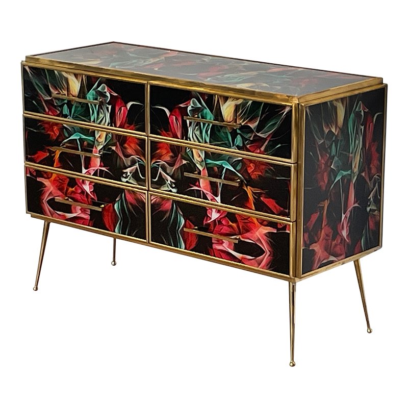 Multicolor Murano Glass Dresser, 1980s for sale at Pamono