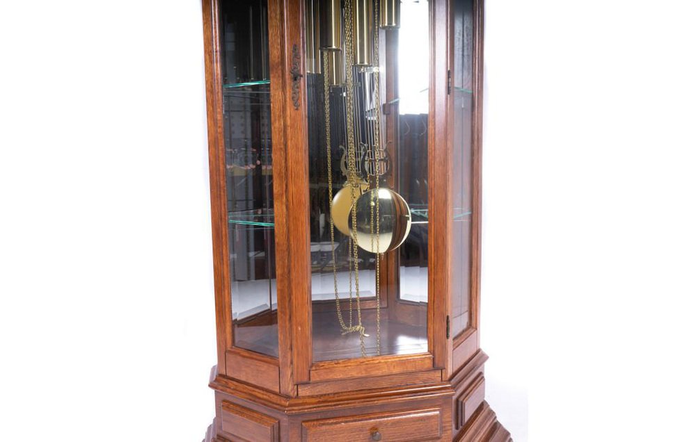Pendulum Clock in Oak and Glass for sale at Pamono