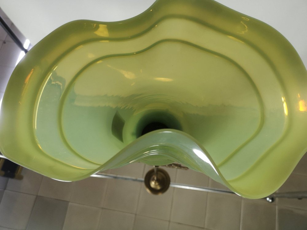 Art Nouveau Pendant Lamp with Green Glass Shade by Márton Horváth for ...