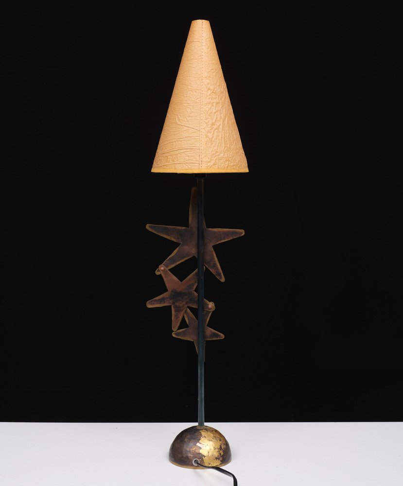 Brass Handmade Table Lamp by Robert Kostka, France, 1988 for sale at Pamono