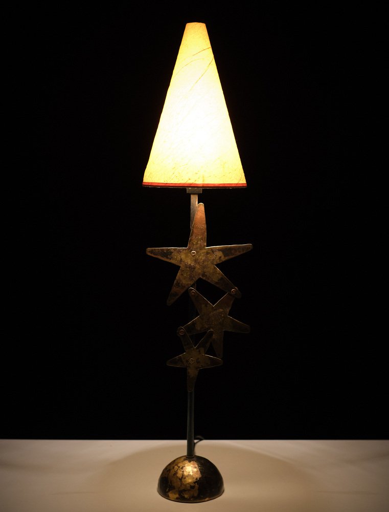 Brass Handmade Table Lamp by Robert Kostka, France, 1988 for sale at Pamono
