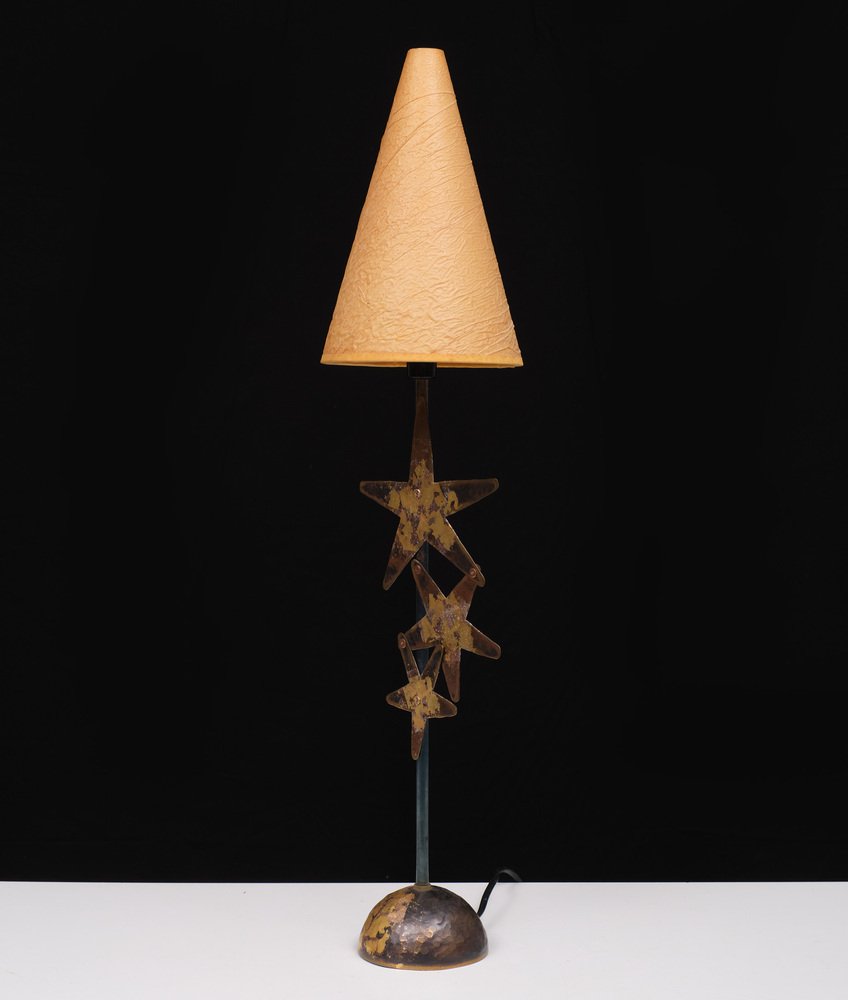 Brass Handmade Table Lamp by Robert Kostka, France, 1988 for sale at Pamono