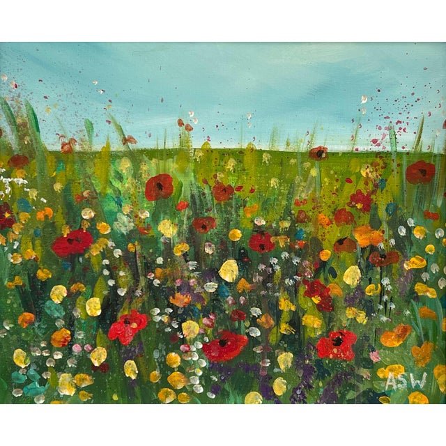 Fleurs Sauvages Rouges et Jaunes Colorées Angela Wakefield dans un ...