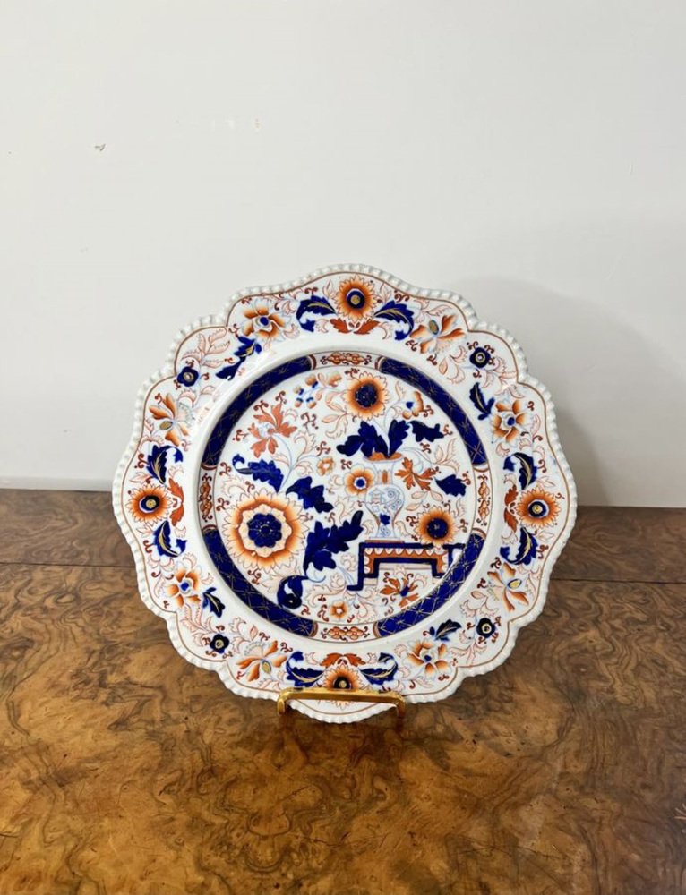 Antique Georgian Stone China Plates, 1820s, Set of 2 for sale at Pamono