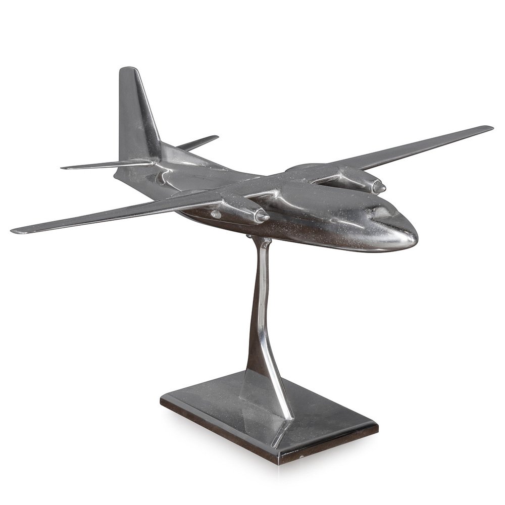 Polished Metal Passenger Plane Model, 1950s for sale at Pamono