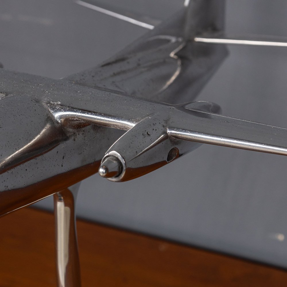 Polished Metal Passenger Plane Model, 1950s for sale at Pamono