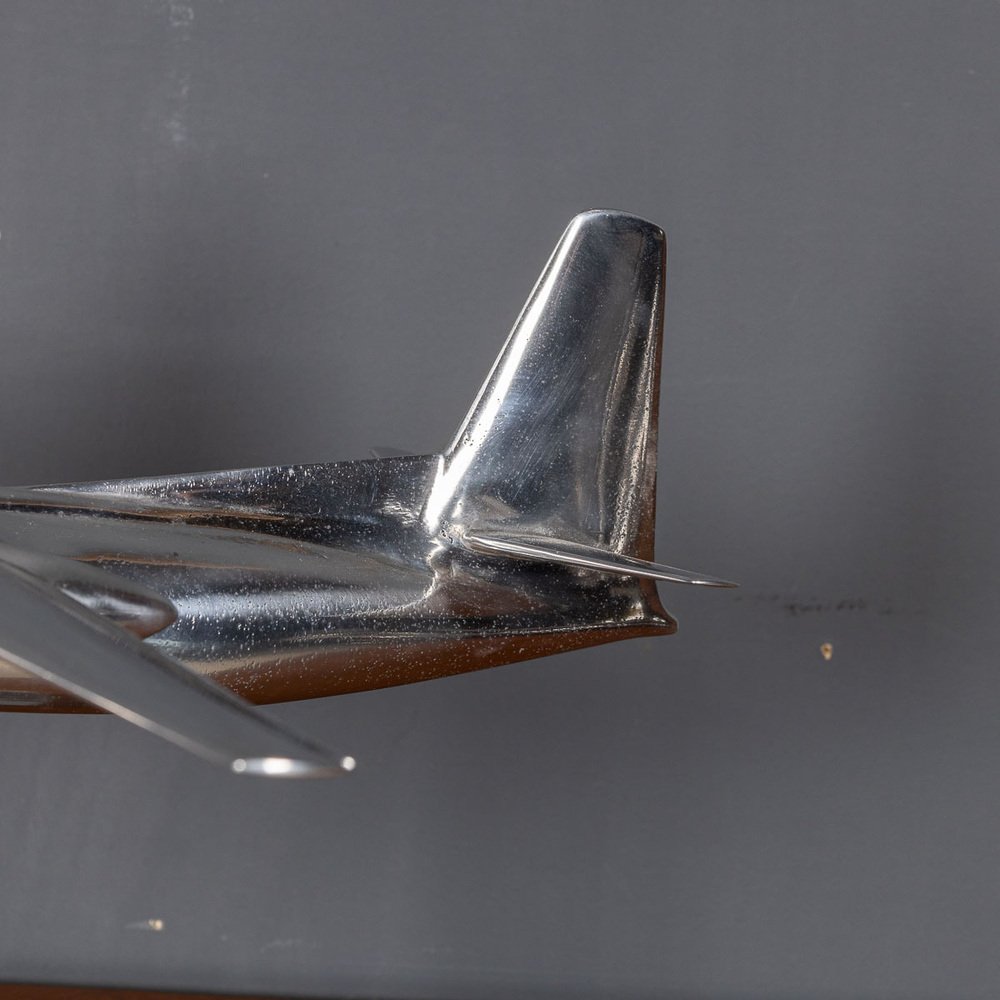 Polished Metal Passenger Plane Model, 1950s for sale at Pamono