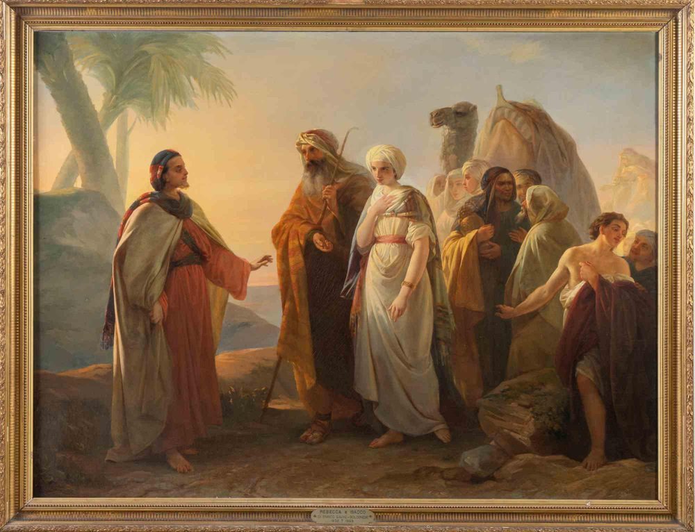 Enrico Savini, The Wedding of Rebecca and Isaac, Oil Painting, Mid-19th ...