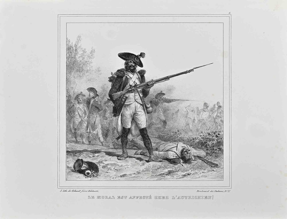 Auguste Raffet, Battle Between Austrians and French, Lithograph, 1870s ...