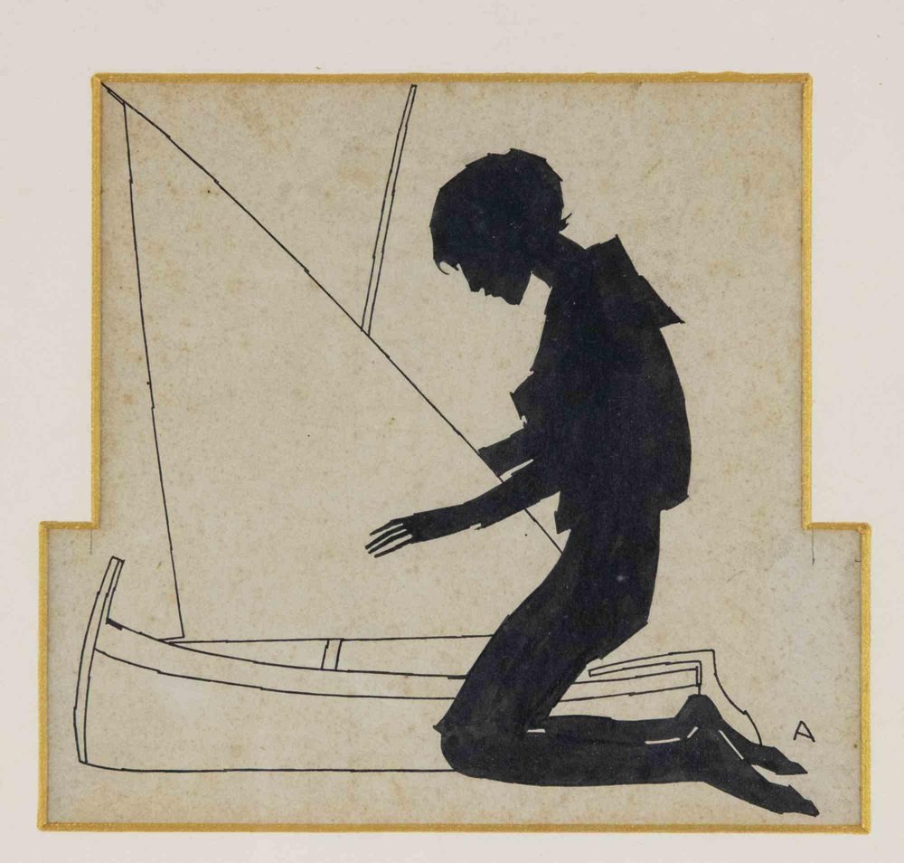 Bruno Angoletta, The Man, China Ink Drawing, 1920s for sale at Pamono