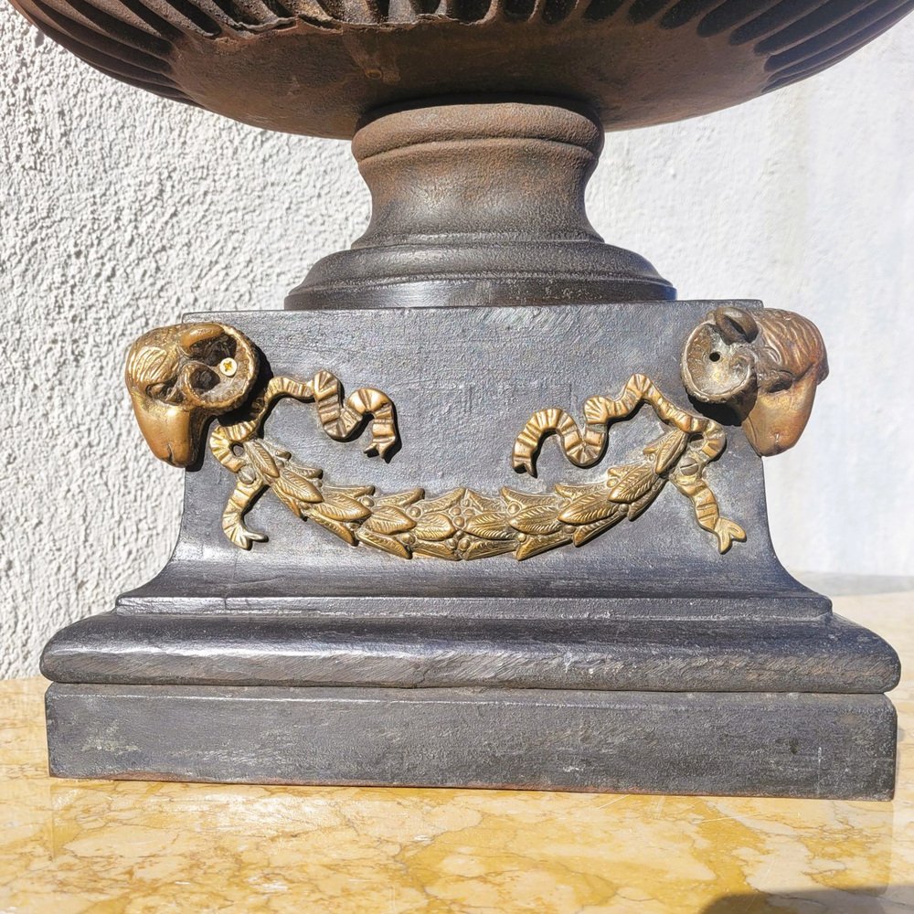 Large Cast Iron and Bronze Basin, Late 19th Century for sale at Pamono