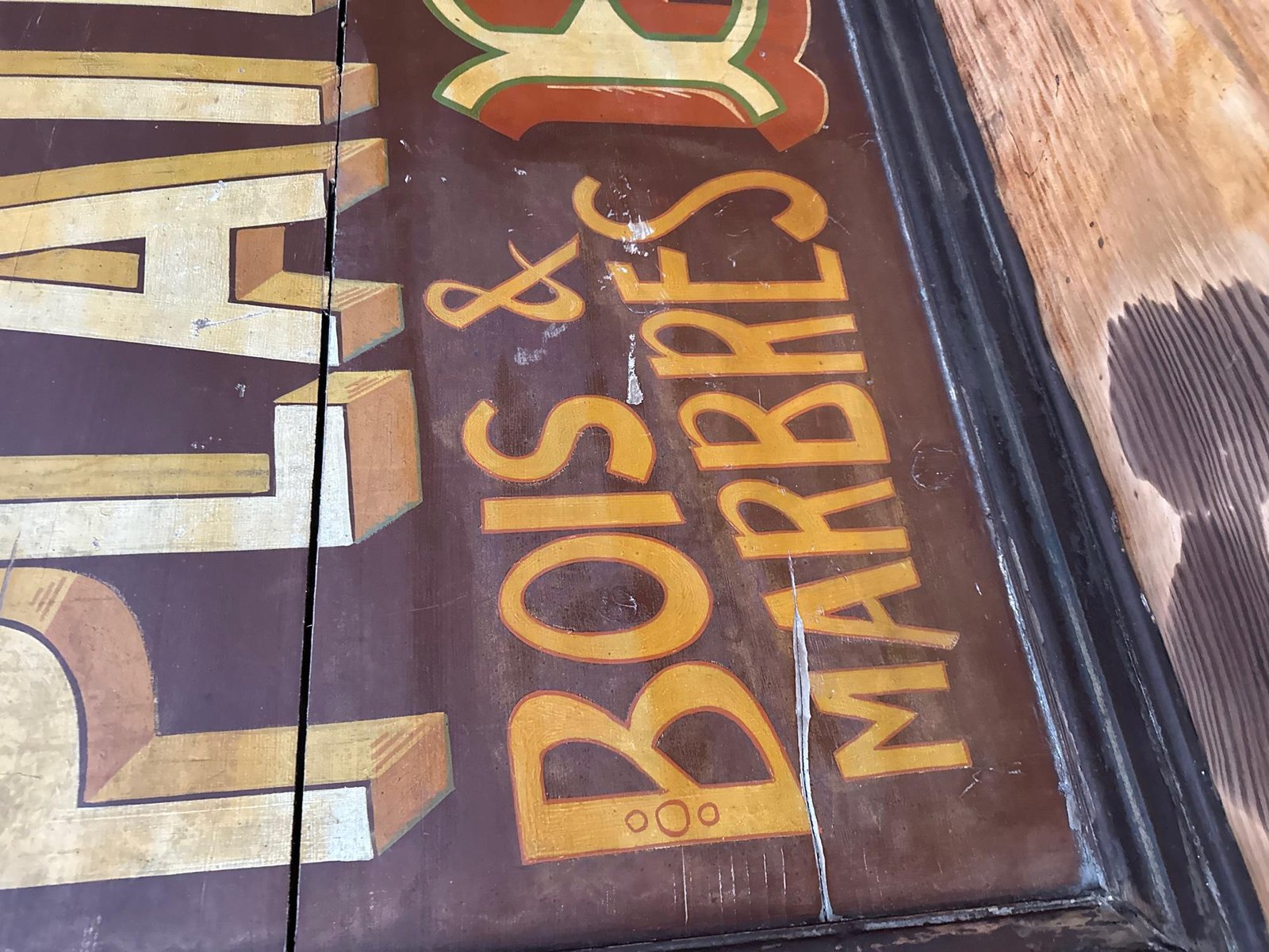 Very Large Sign Painted on Wood, 1950s for sale at Pamono