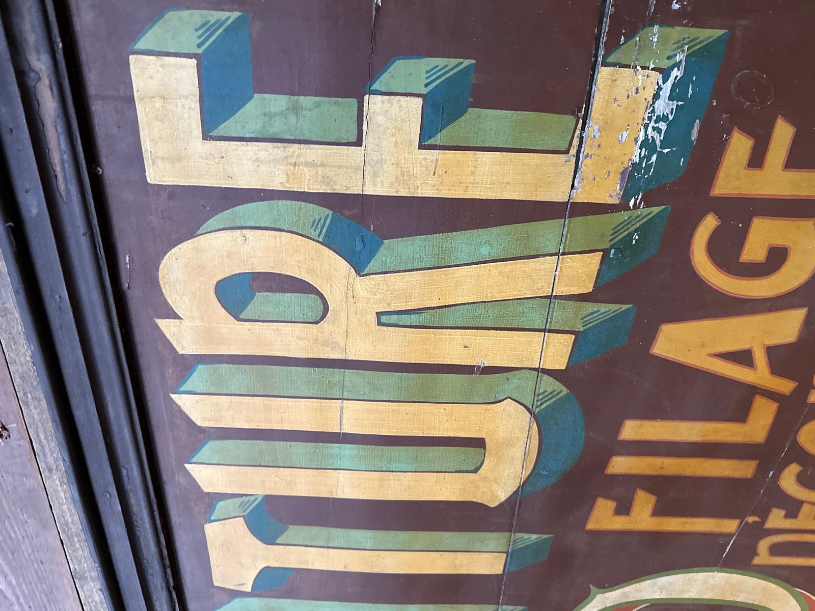 Very Large Sign Painted on Wood, 1950s for sale at Pamono