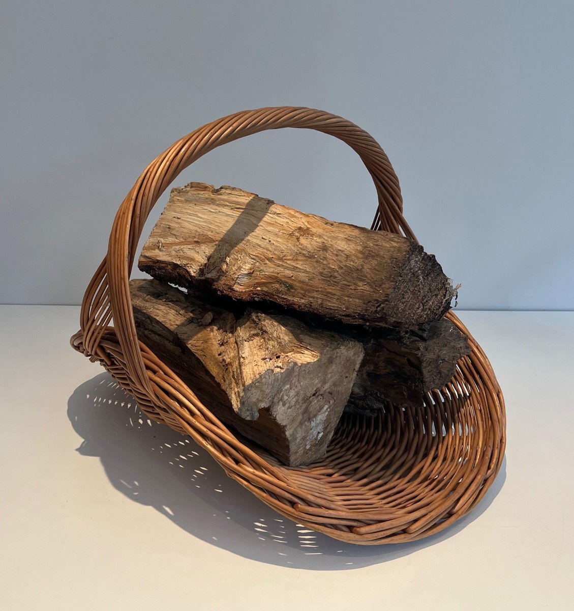 Rattan Log Holder, 1970s for sale at Pamono