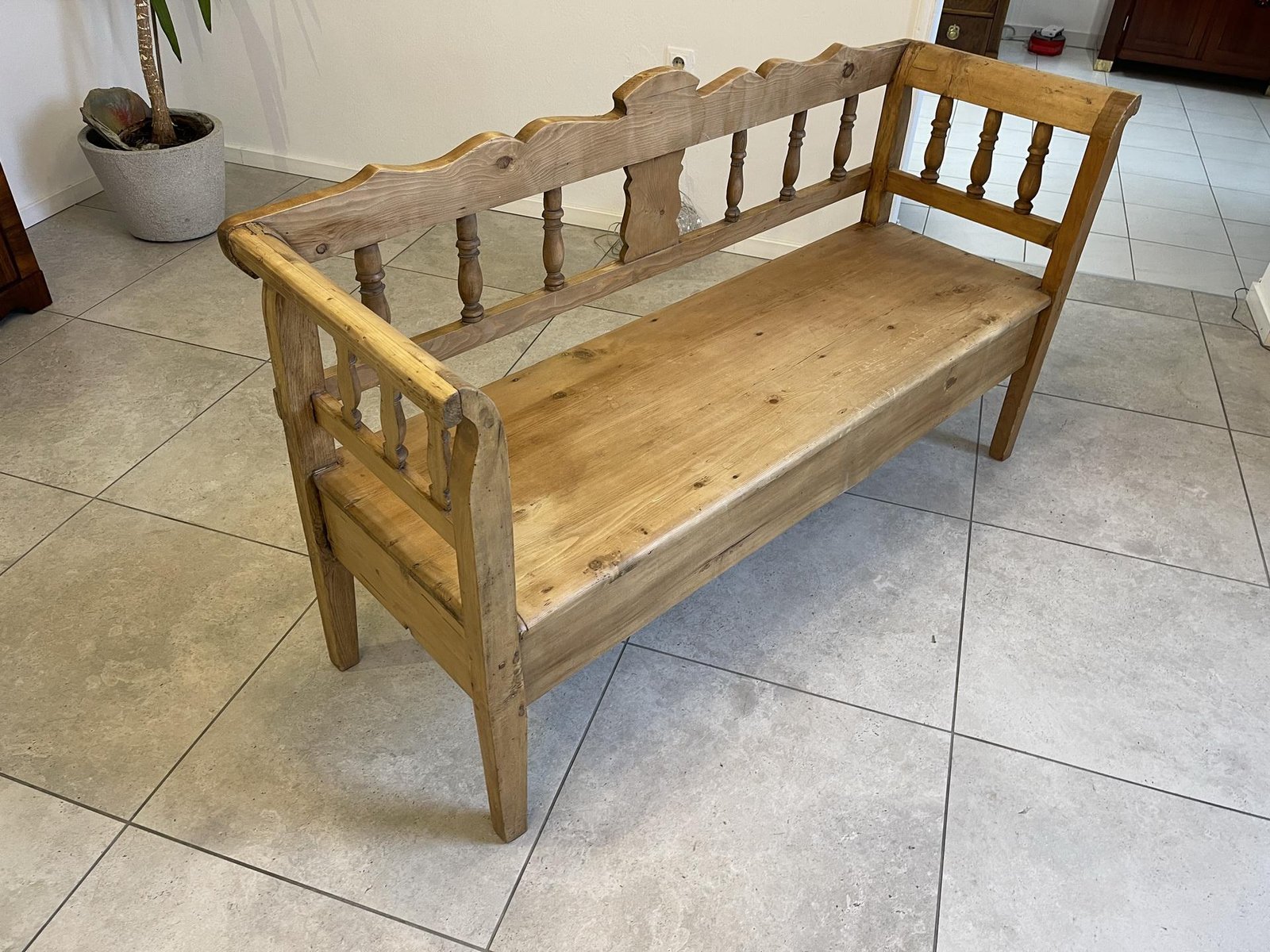 Vintage Bench in Natural Wood for sale at Pamono